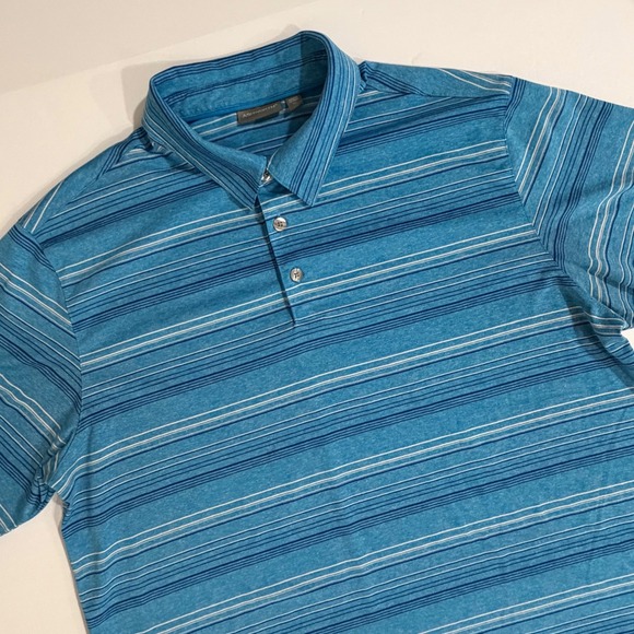 Ashworth | Shirts | Ashworth Mens Xl Blue Stripe Performance Golf Polo ...
